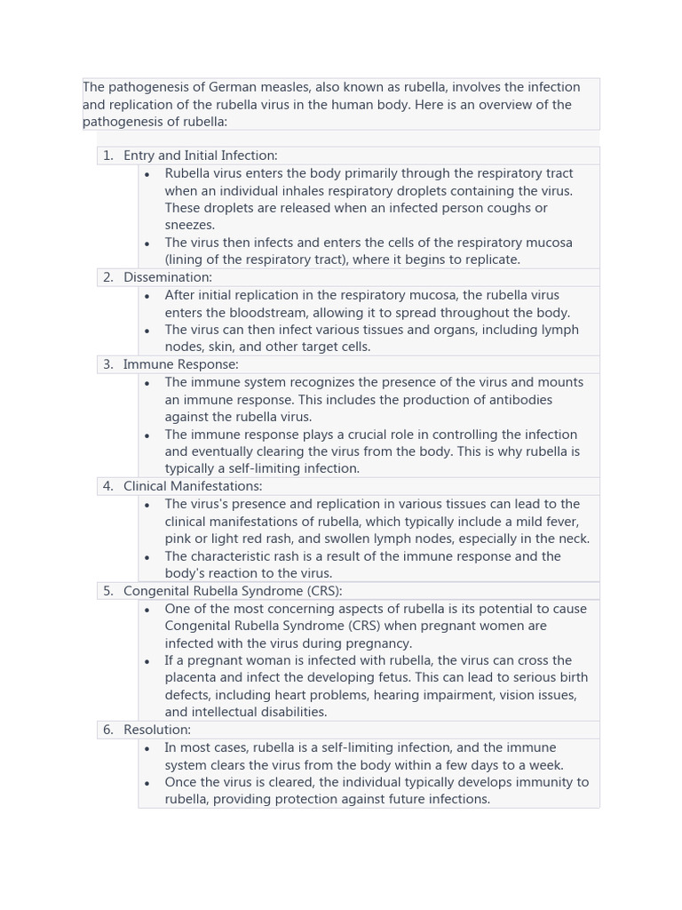 Pathogenesis of Rubella and Measles | PDF | Measles | Virus