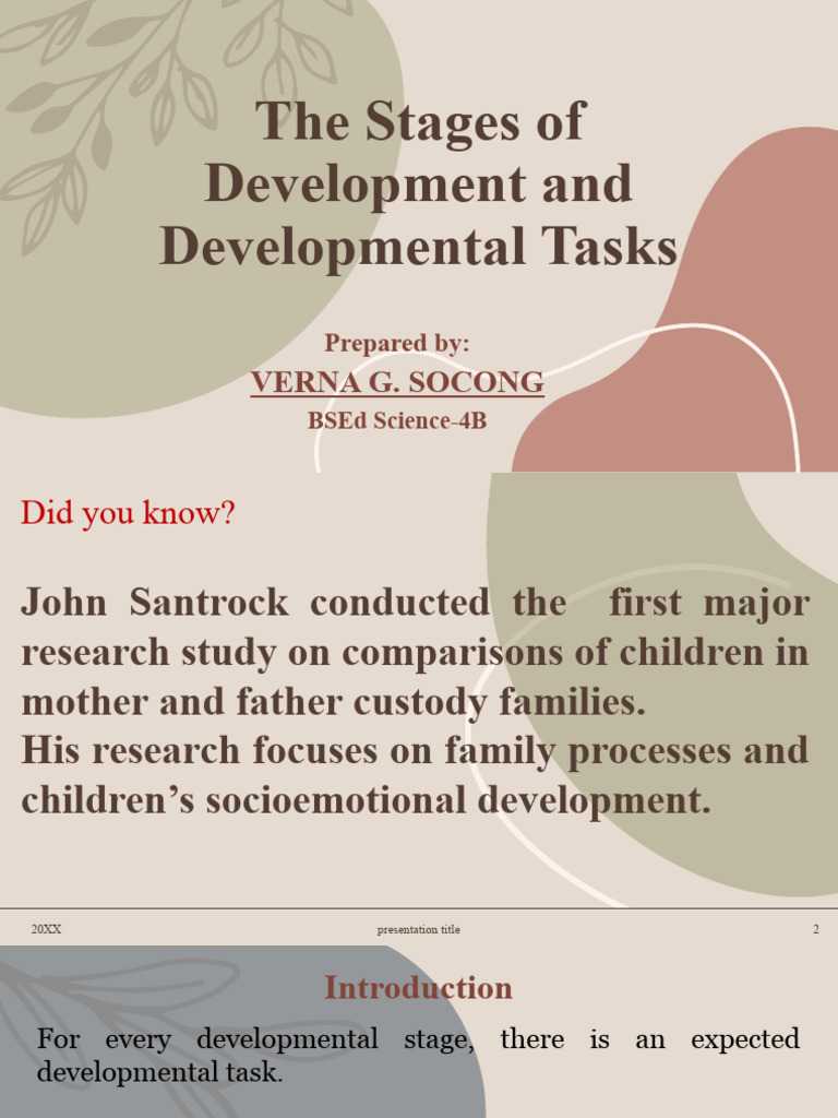 The Stages of Development and Developmental Tasks Report in ...