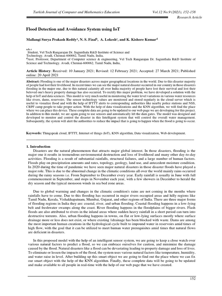 Flood Detection Pdf Microcontroller Internet Of Things
