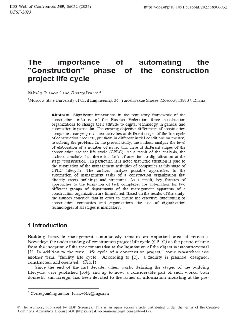 The Importance of Automating The Construction Phas | PDF | Product ... The Importance of Automating The Construction Phas | PDF | Product ...