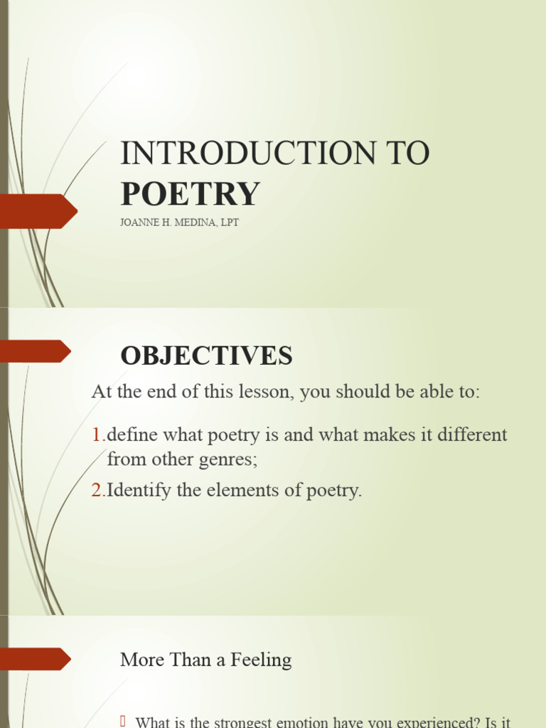 Introduction To Poetry | PDF | Poetry | Metre (Poetry)
