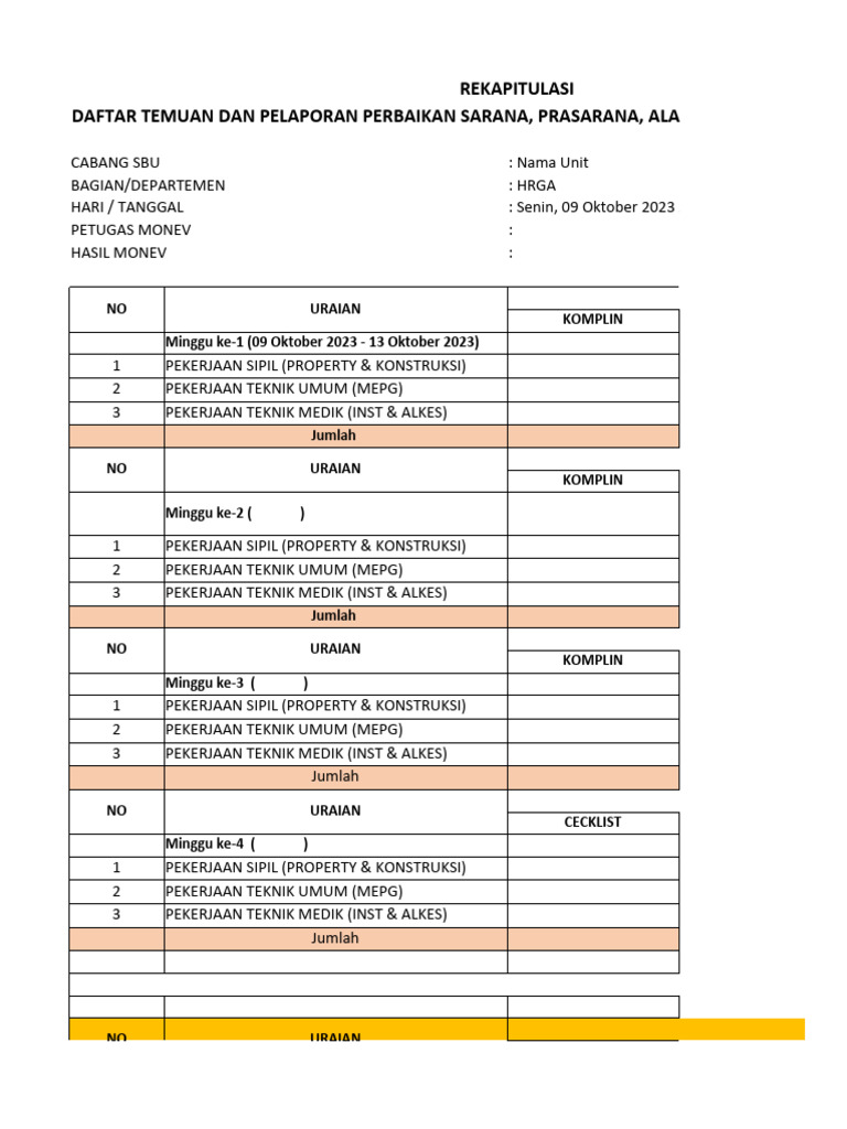 Contoh FORM Rekapitulasi Kuratif | PDF