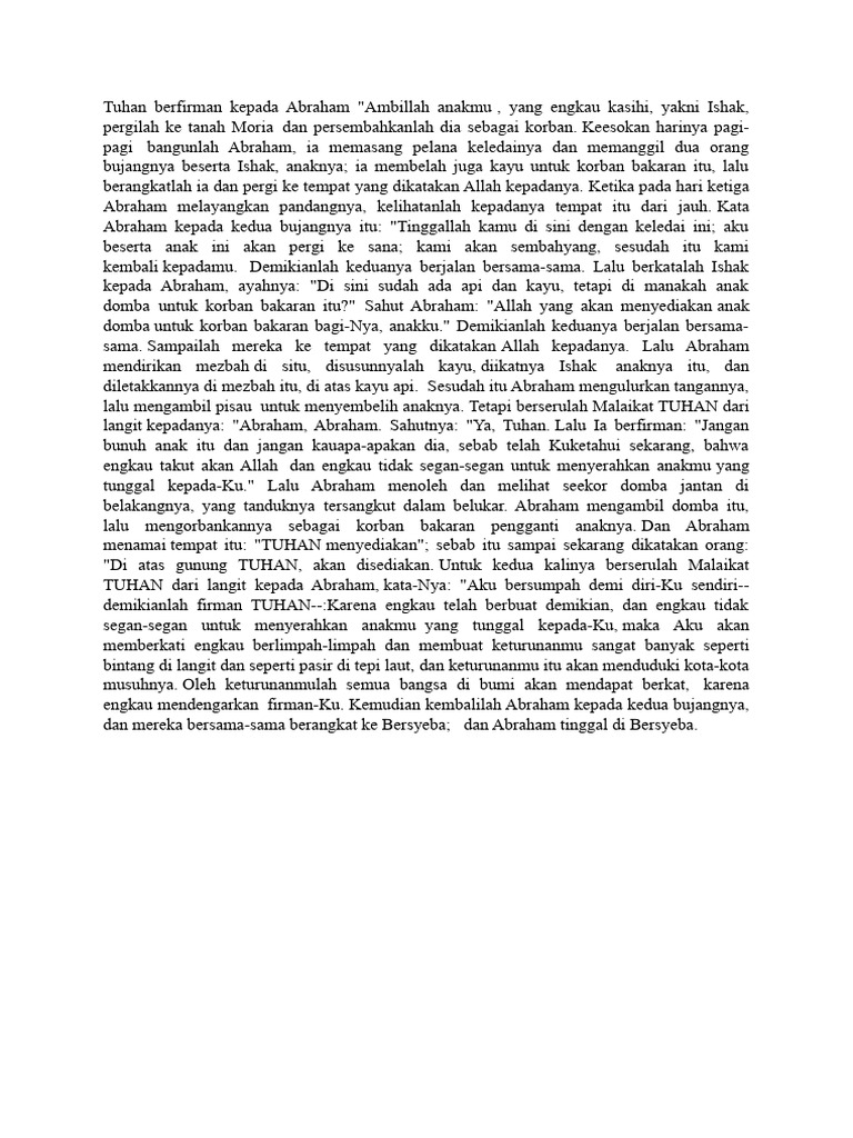 Tuhan Berfirman Kepada Abraham | PDF