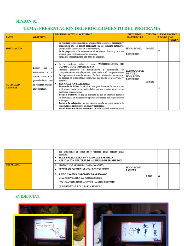 Modelo de Sesion | PDF | Comportamiento | Las emociones
