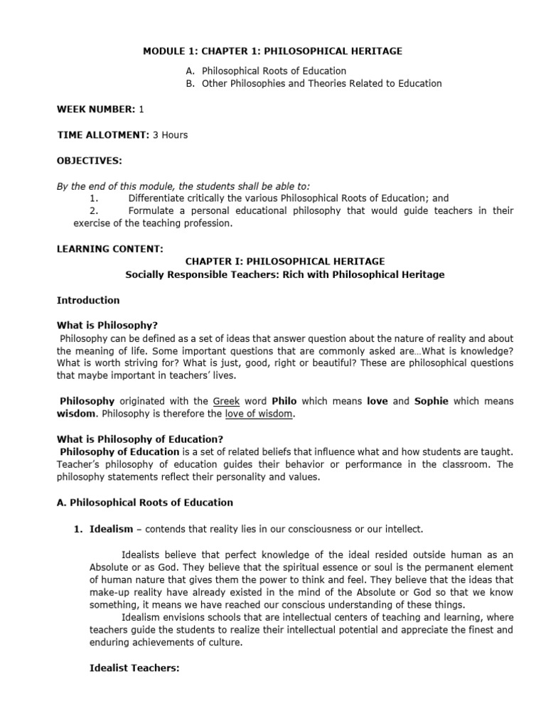 Educ 102 Modules 1 6 | Download Free PDF | Pragmatism | Philosophy Of Education