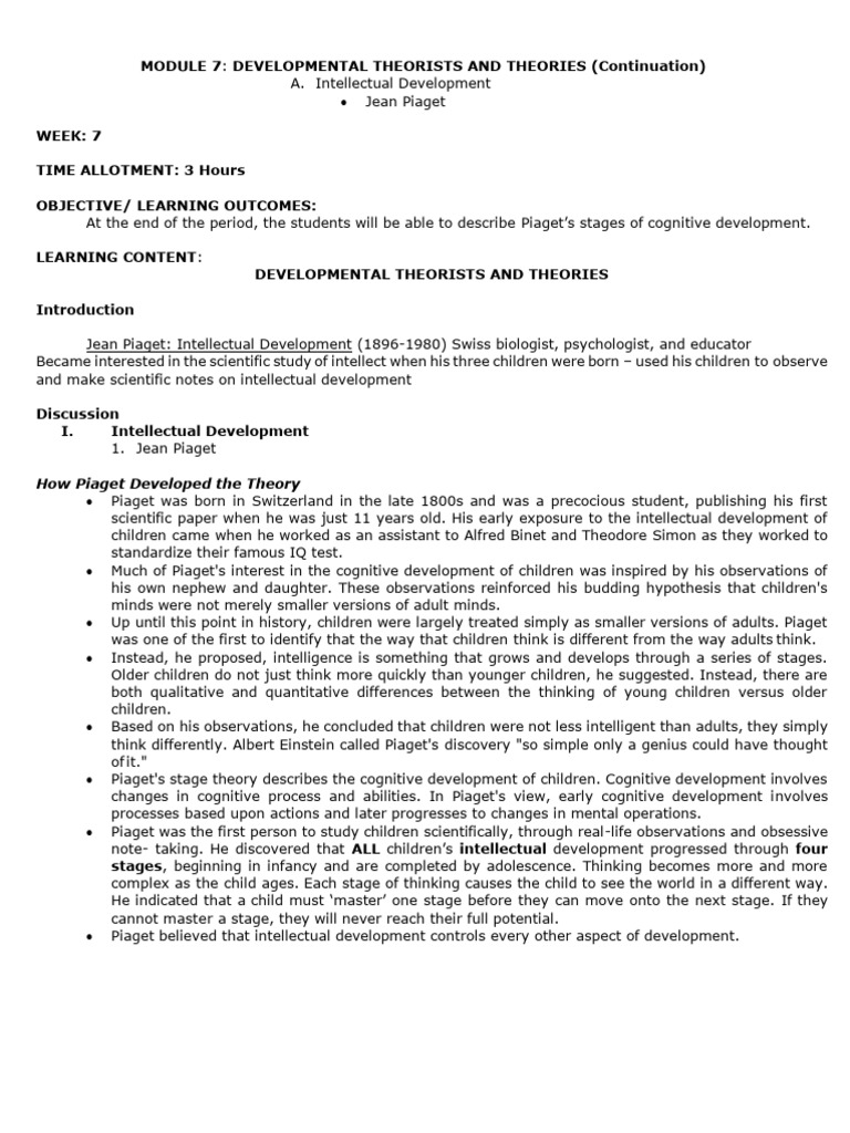 EDUC 101 Week 7 To 12 Learning Modules The Child and Adolescent ...