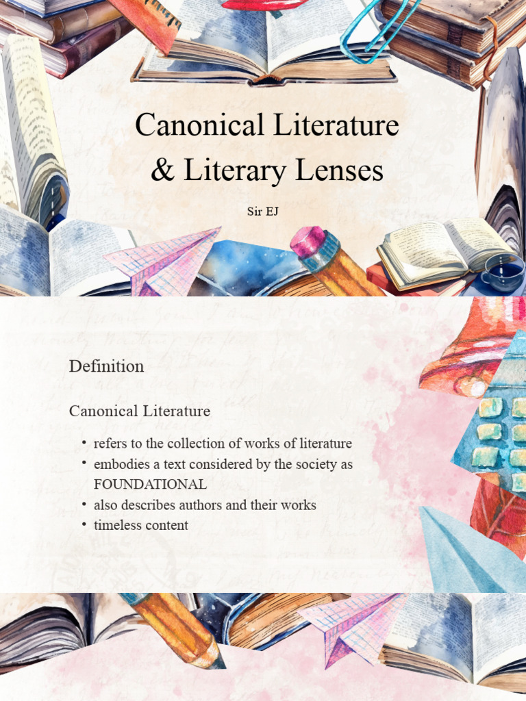 Understanding Canonical Literature | PDF | General Fiction