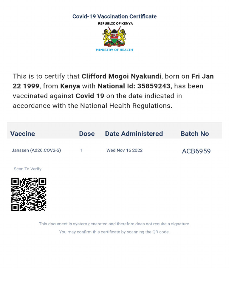 Vaccination Certificate | PDF