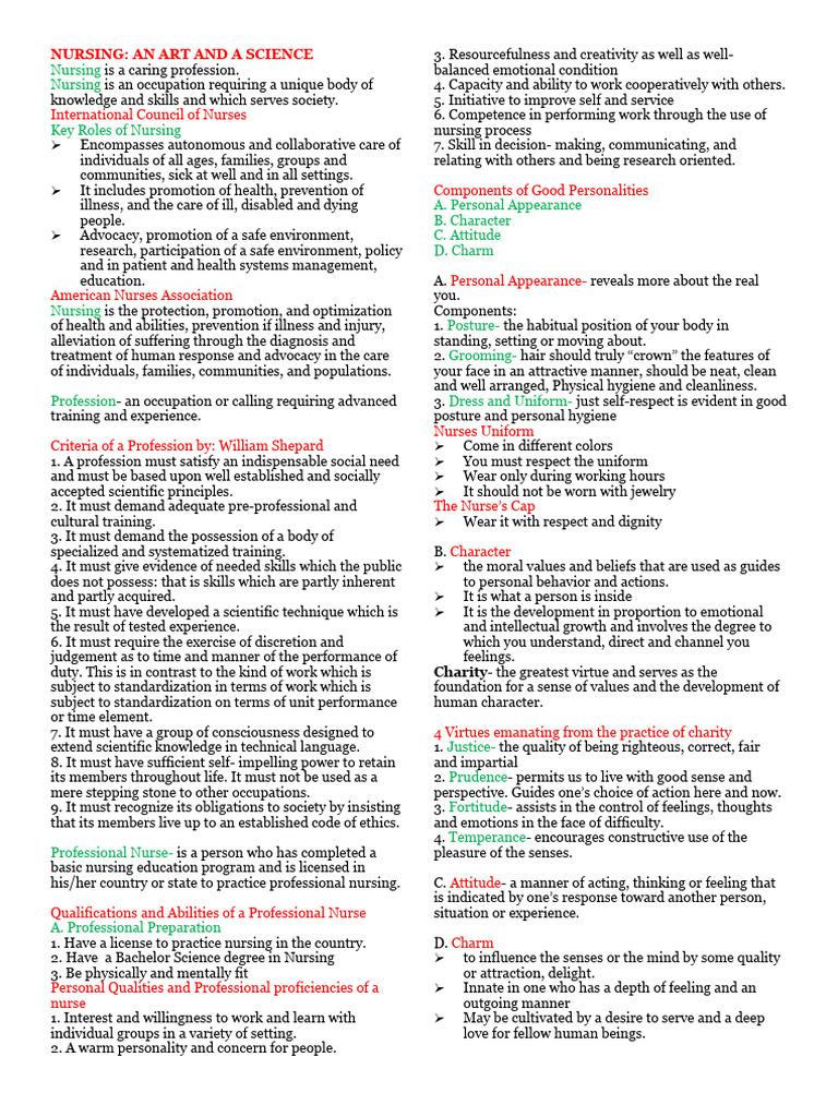 Fundamentals of Nursing LEC (Prelims Reviewer) | Download Free PDF ...