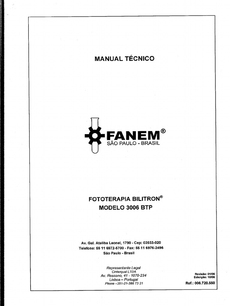 Fototerapia Fanem Bilitron 3066 | PDF