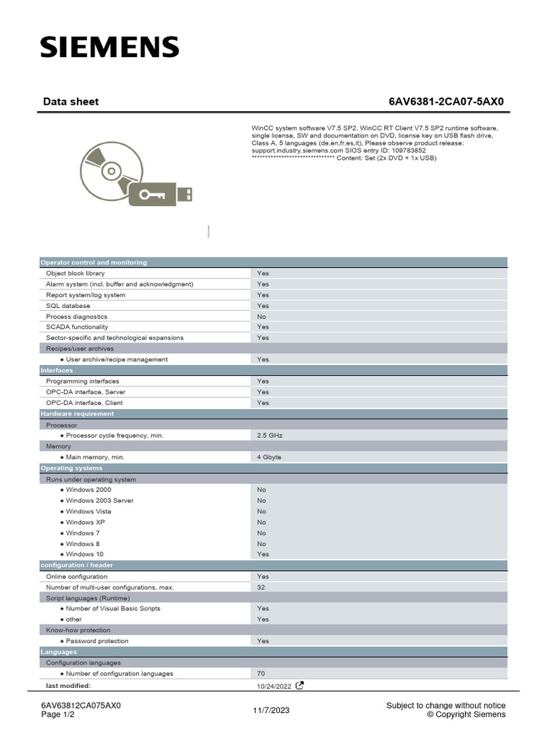 6AV63812CA075AX0 Datasheet en | PDF | Microsoft Windows | Operating System