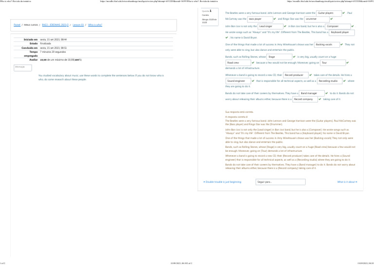 Ingles Ifsul 1.1 | PDF | The Beatles | Ringo Starr