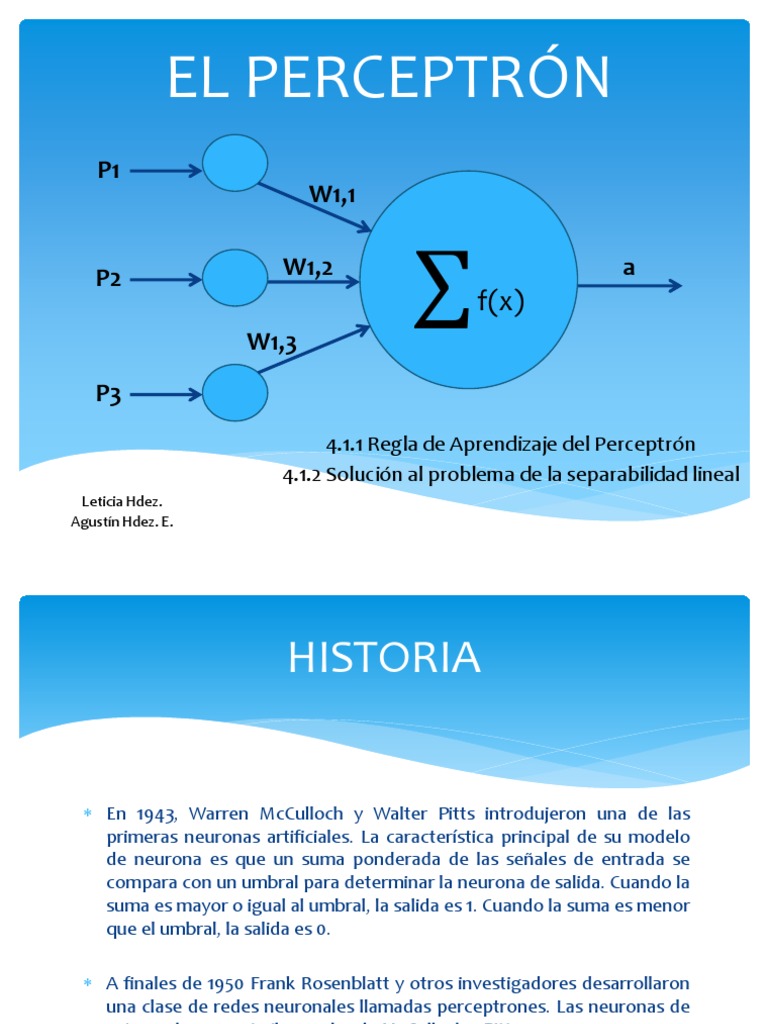 El Perceptrón | PDF | Red neuronal artificial | Conceptos matemáticos