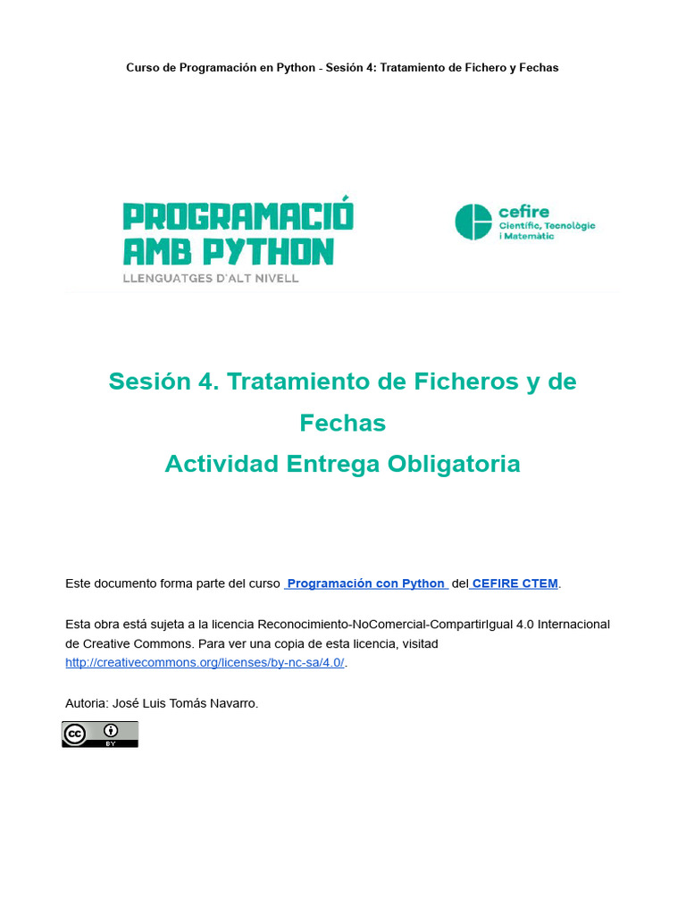 Actividad Obligatoria Sesión 4 | PDF | Archivo de computadora | Python (lenguaje de programación)