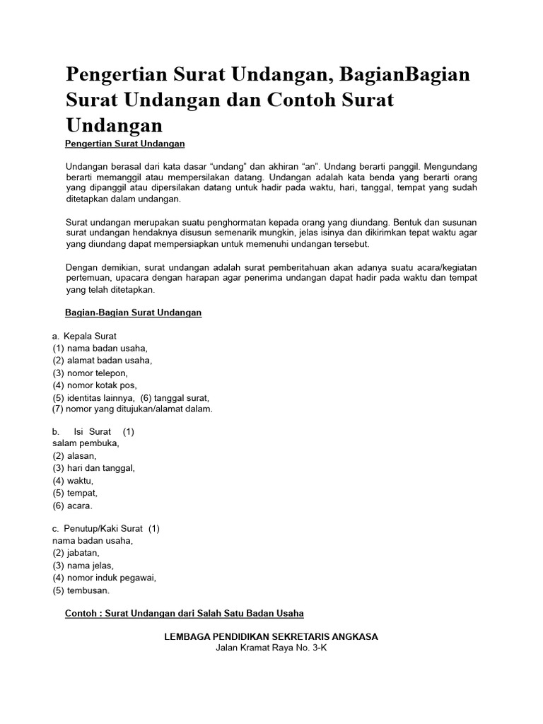 Panduan Lengkap Surat Undangan Resmi | PDF