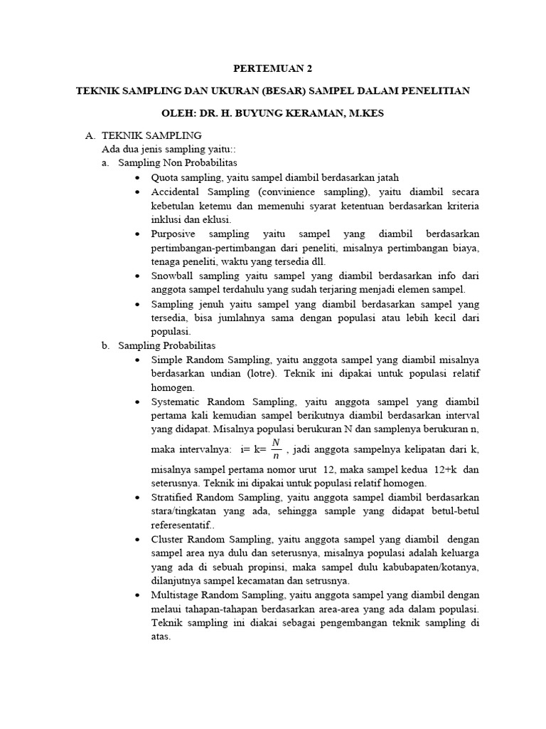 Teknik Sampling Dan Ukuran | PDF Teknik Sampling Dan Ukuran | PDF
