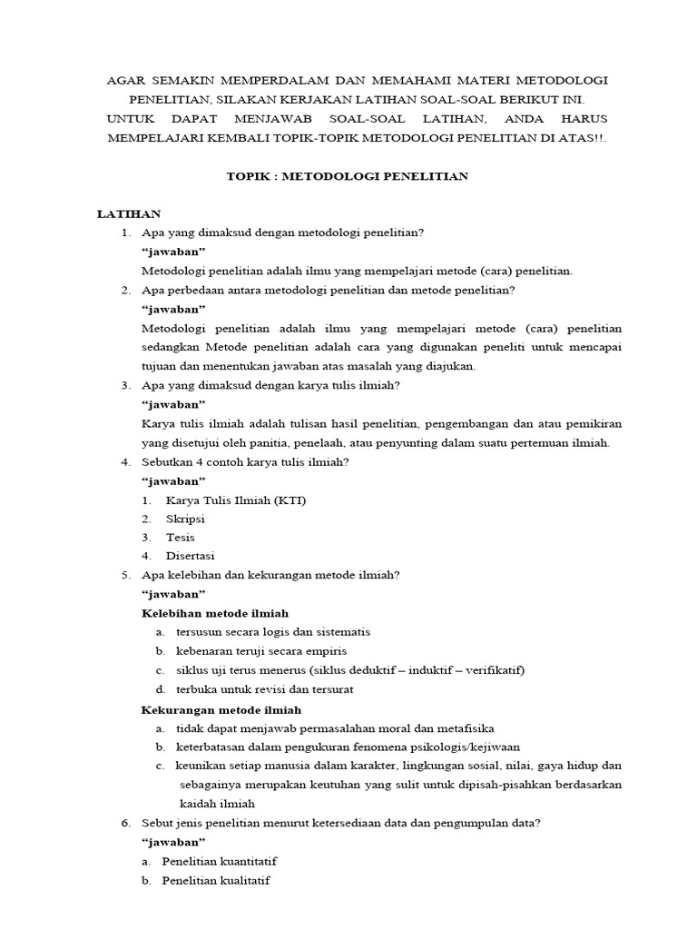 Tugas Mandiri METODOLOGI | PDF | Karier & Perkembangan | Sains & Matematika