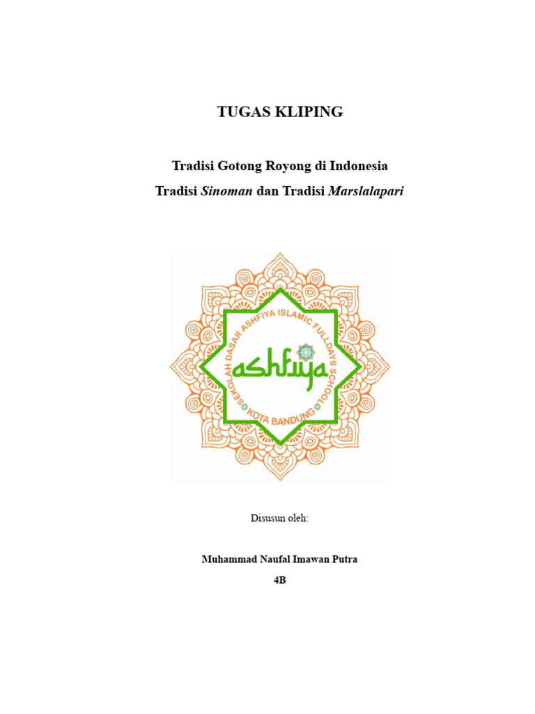 Tugas Kliping PPKN Naufal Gotong Royong | PDF | Gaya Hidup