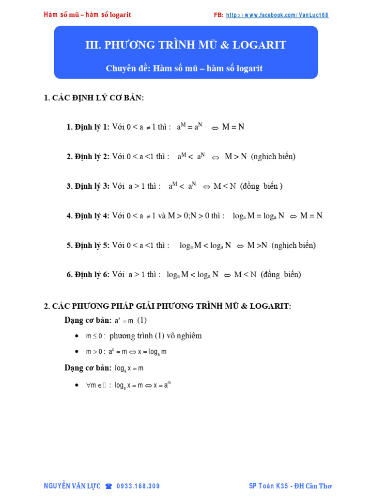 PT Mũ - Lôgarit | PDF