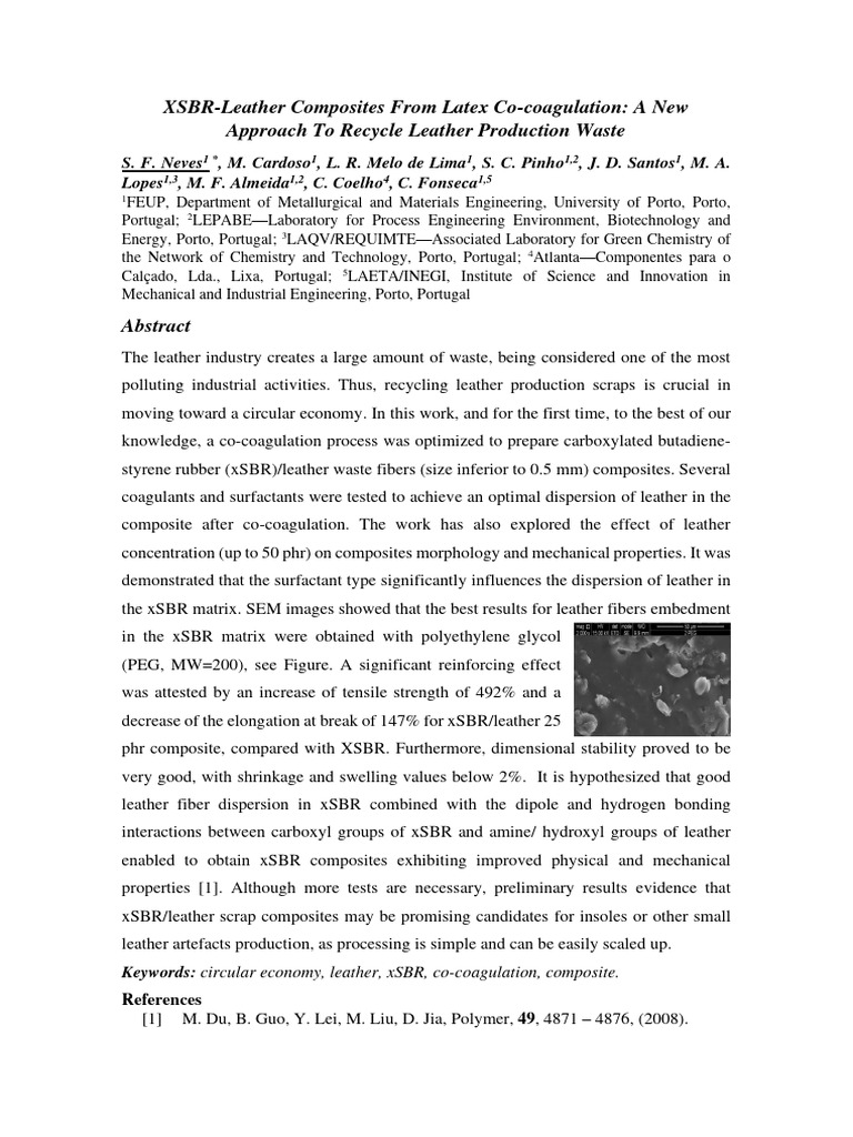 XSBR-Leather Composites From Latex Co-Coagulation A New Approach To ...