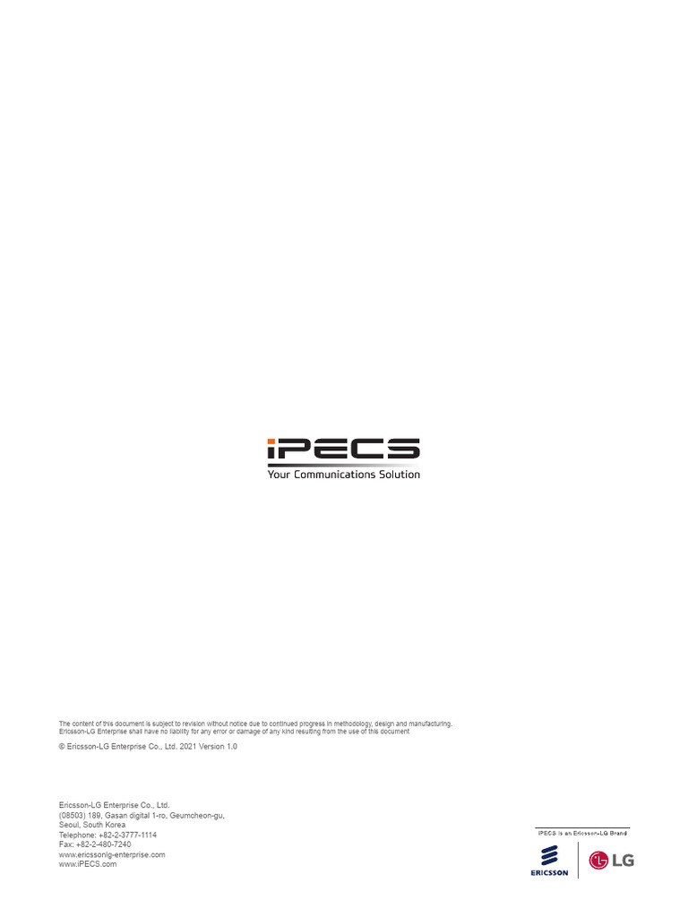 iPECS eMG800: Hybrid IP Telephony Solution | PDF | Call Centre | Telephone