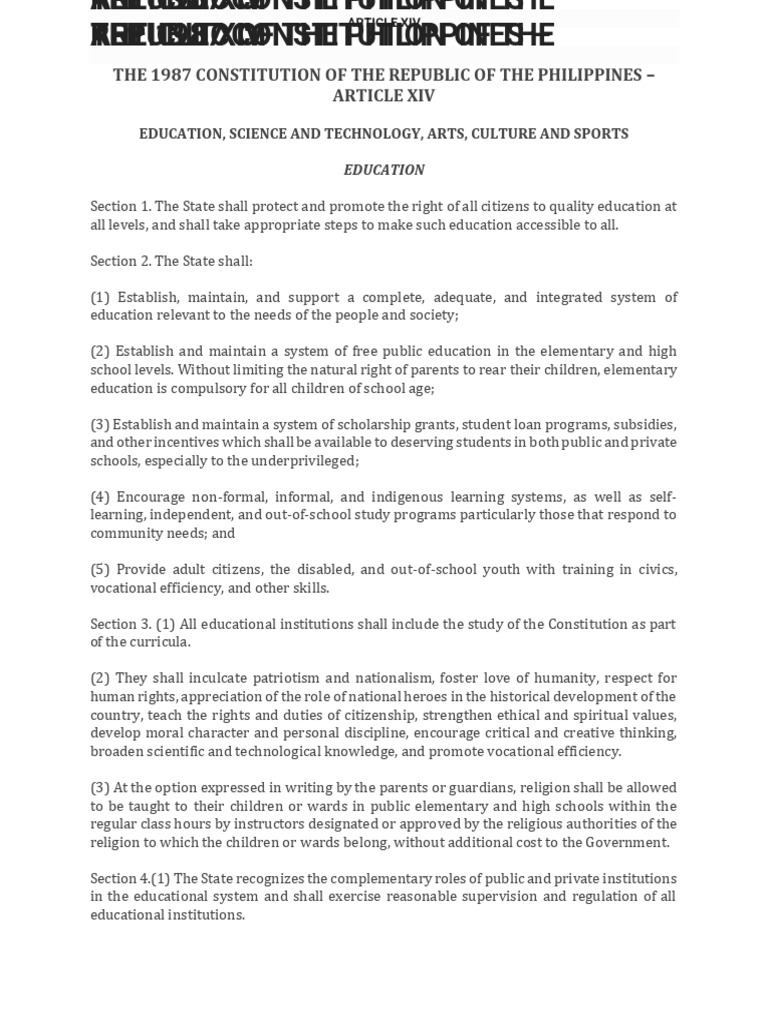 1987 Constitution Of The Philippines