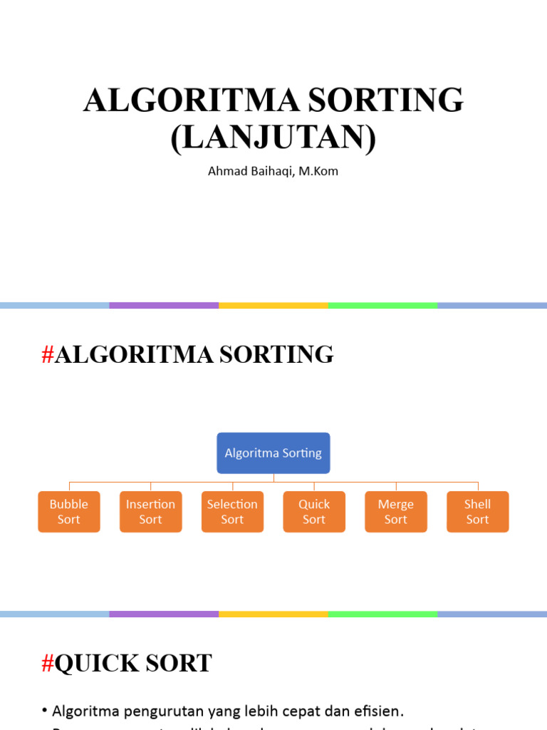 05 - Algoritma Sorting (Lanjutan) | PDF