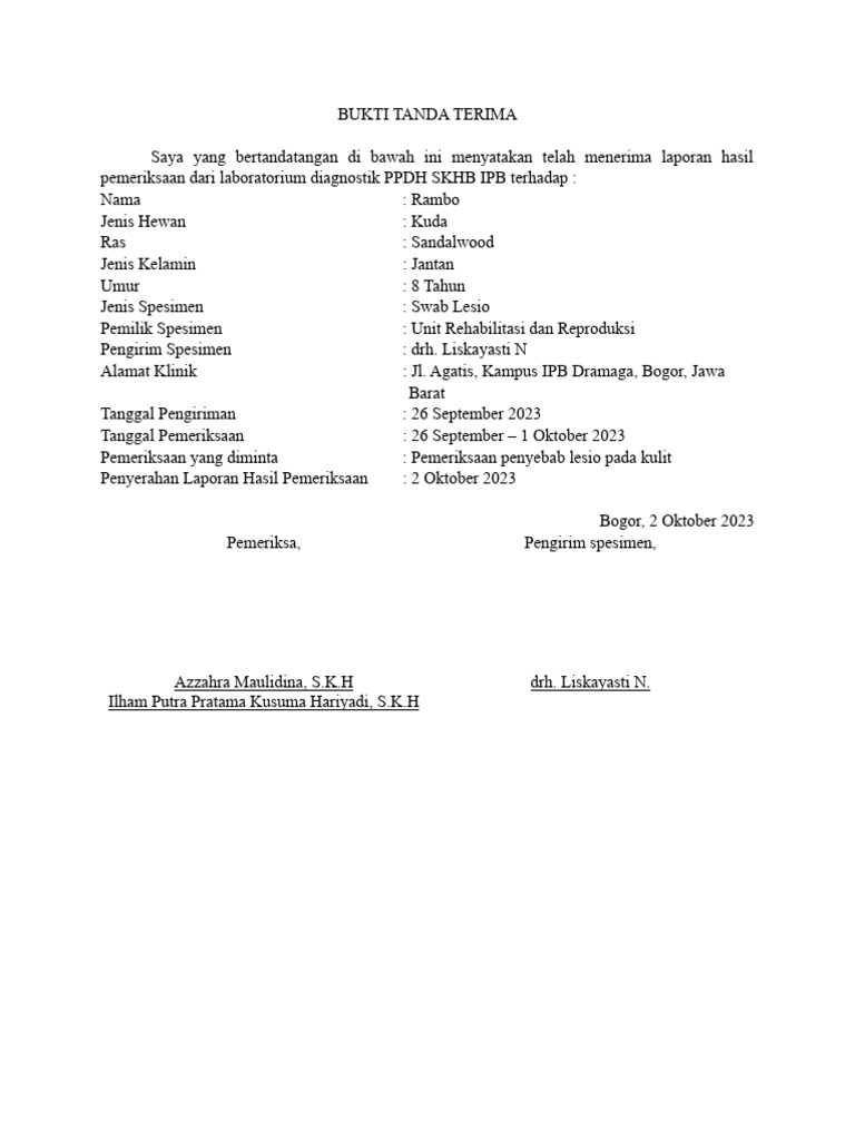 Bukti Tanda Terima | PDF
