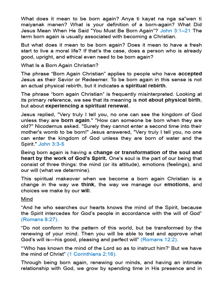 Understanding Born Again Christianity | PDF | Born Again | Religious ...