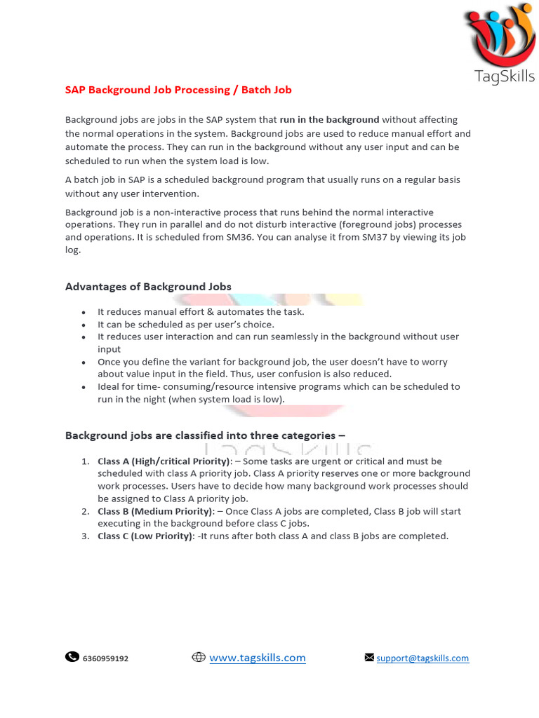 SAP Background Job Processing Guide | PDF | Computer Architecture ...