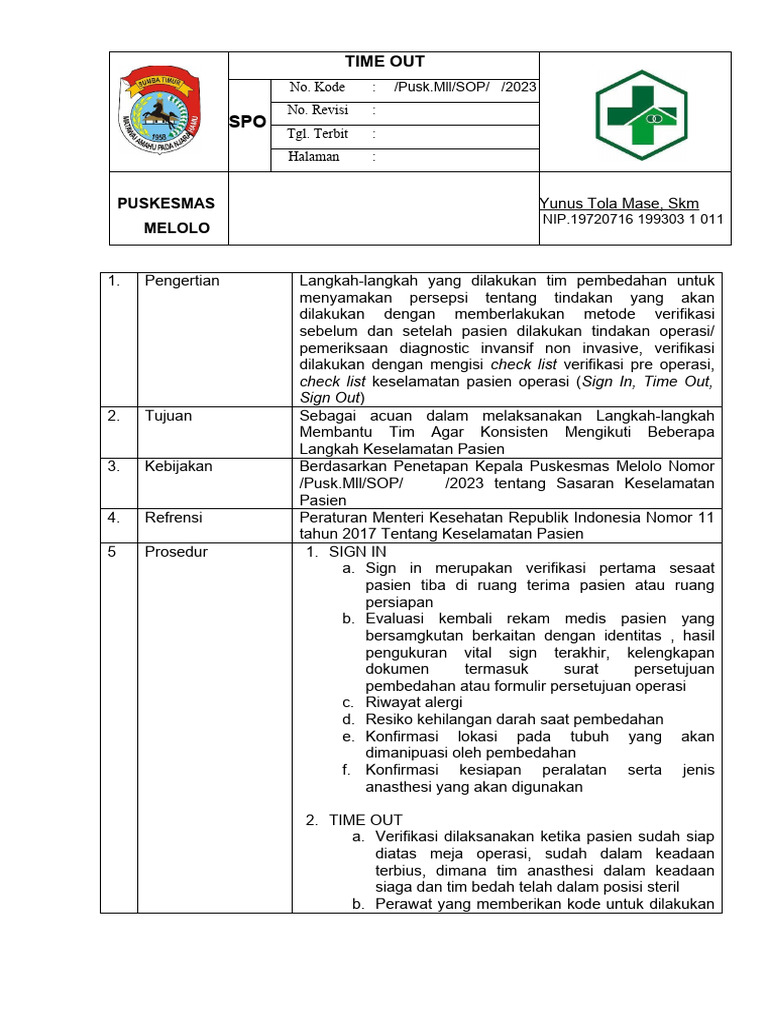 Sop Time Out | PDF | Sains & Matematika