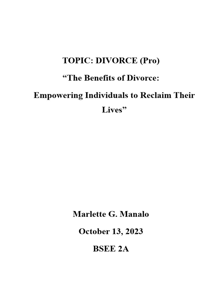 Divorce(Pro) | PDF | Divorce | Marriage