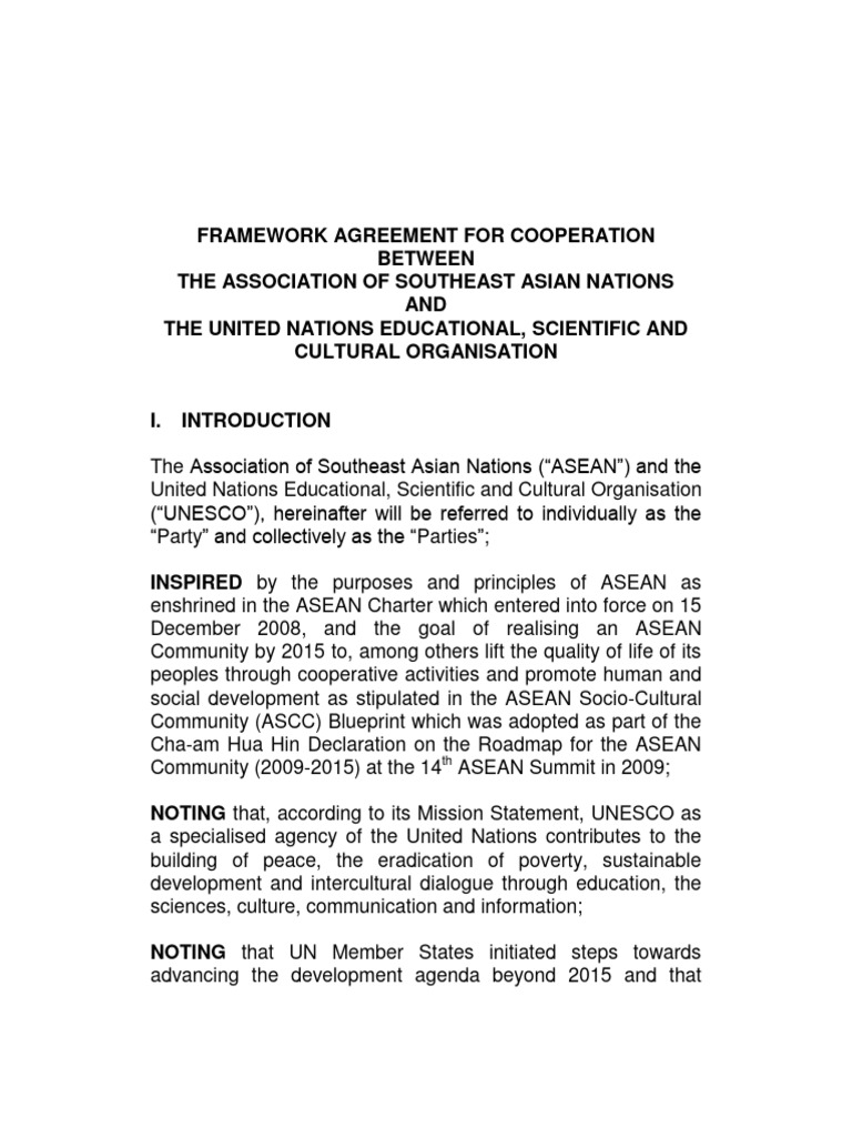 Asean-Unesco Fac - Final Text Formatted For Signing | PDF | Sustainability | Sustainable Development