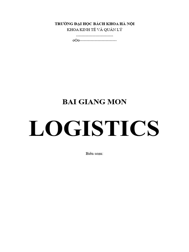 Giao Trinh Mon Logistics | PDF