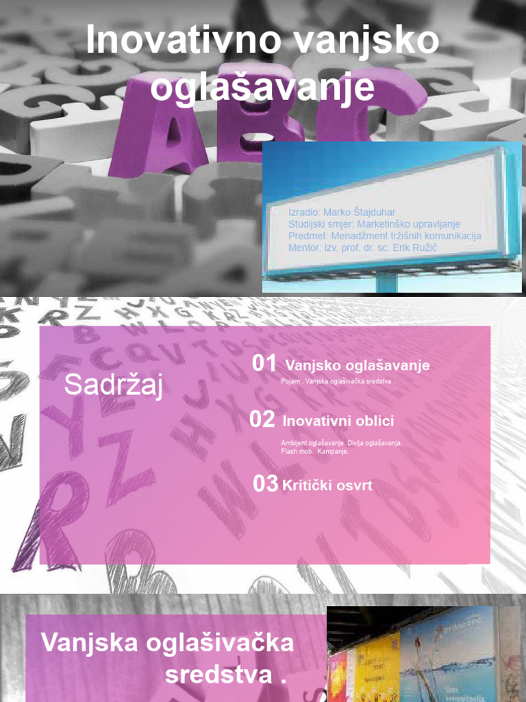 Inovativno Vanjsko Oglašavanje | PDF