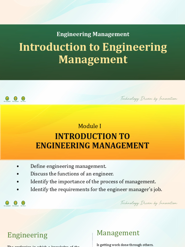 Mod 1 4 Eng Man | PDF | Swot Analysis | Engineering