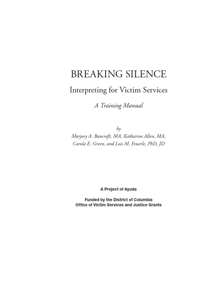 Breaking Silence Training Manual 1 | PDF | Rape | Human Sexual Activity Breaking Silence Training Manual 1 | PDF | Rape | Human Sexual Activity