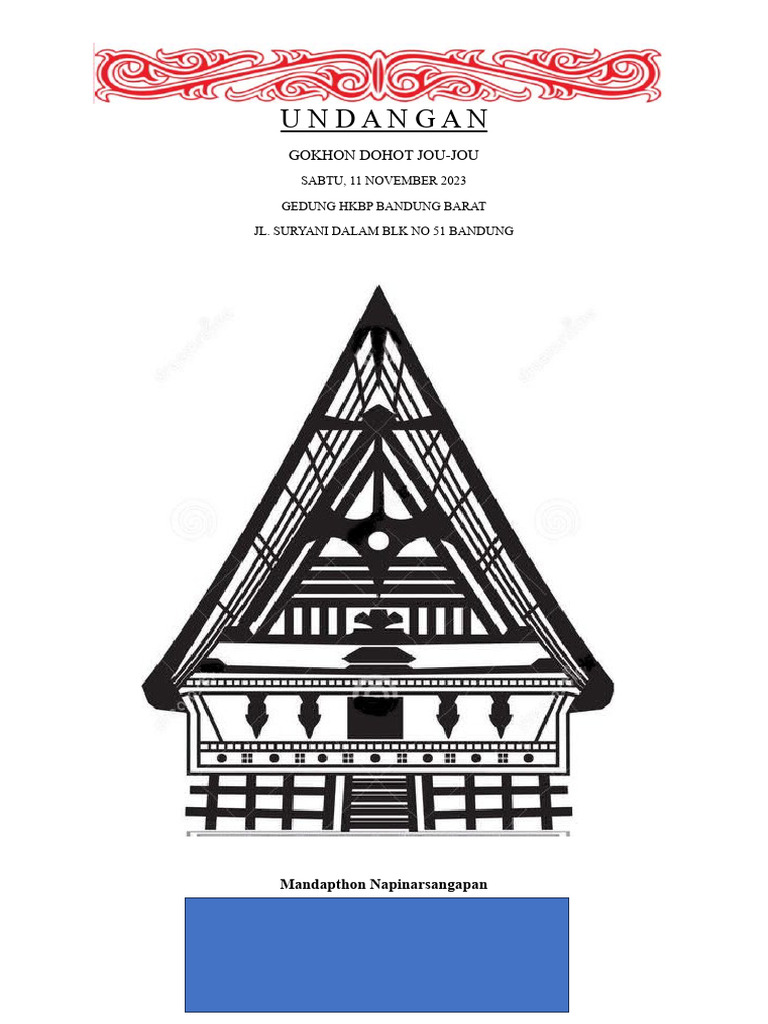 Undangan: Gokhon Dohot Jou-Jou | PDF