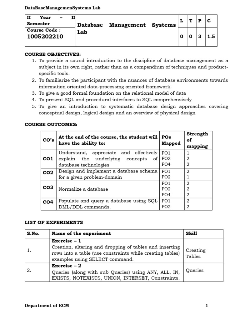 Ii - Ii DBMS Lab | Download Free PDF | Databases | Information Retrieval Ii - Ii DBMS Lab | Download Free PDF | Databases | Information Retrieval