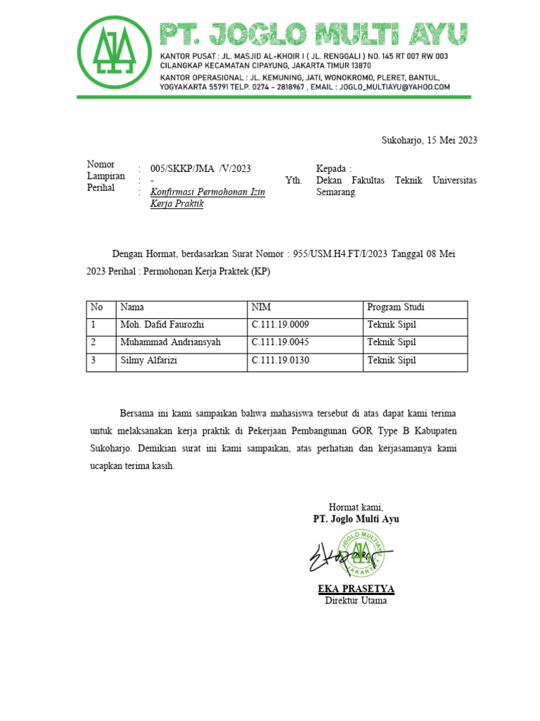 SURAT BALASAN KP SMG | PDF