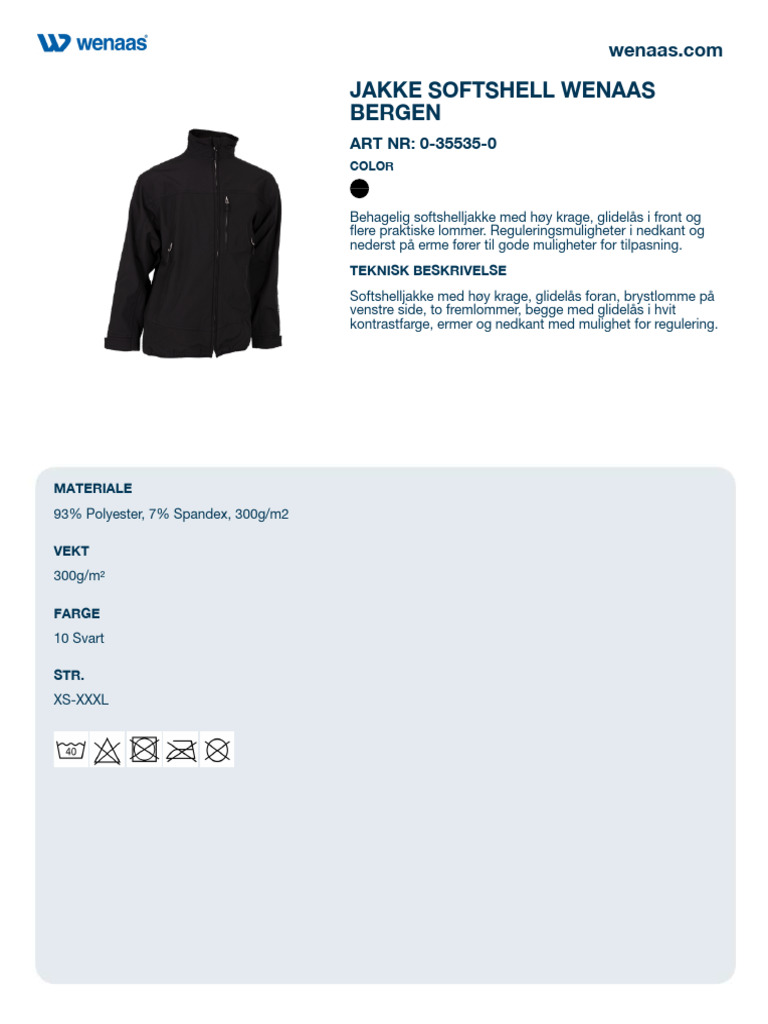 0 35535 0 Jakke Softshell Wenaas Bergen | PDF