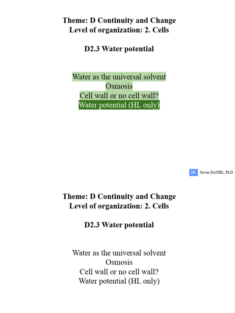 Water Potential | PDF | Osmosis | Cell Biology