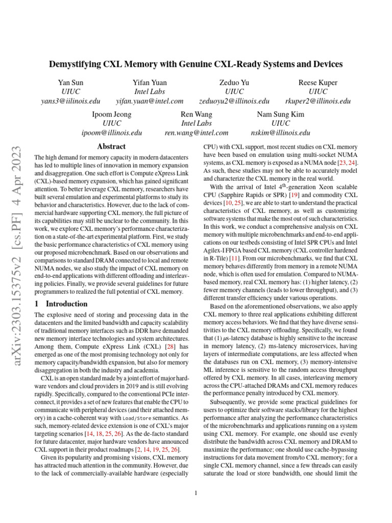 Demystifying CXL Memory With Genuine CXL Ready Systems and Devices | Download Free PDF | Cpu ...