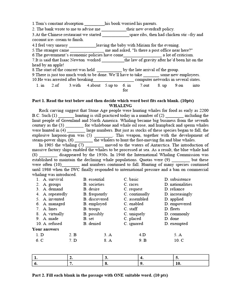 Part 1. Read The Text Below and Then Decide Which Word Best Fits Each ...