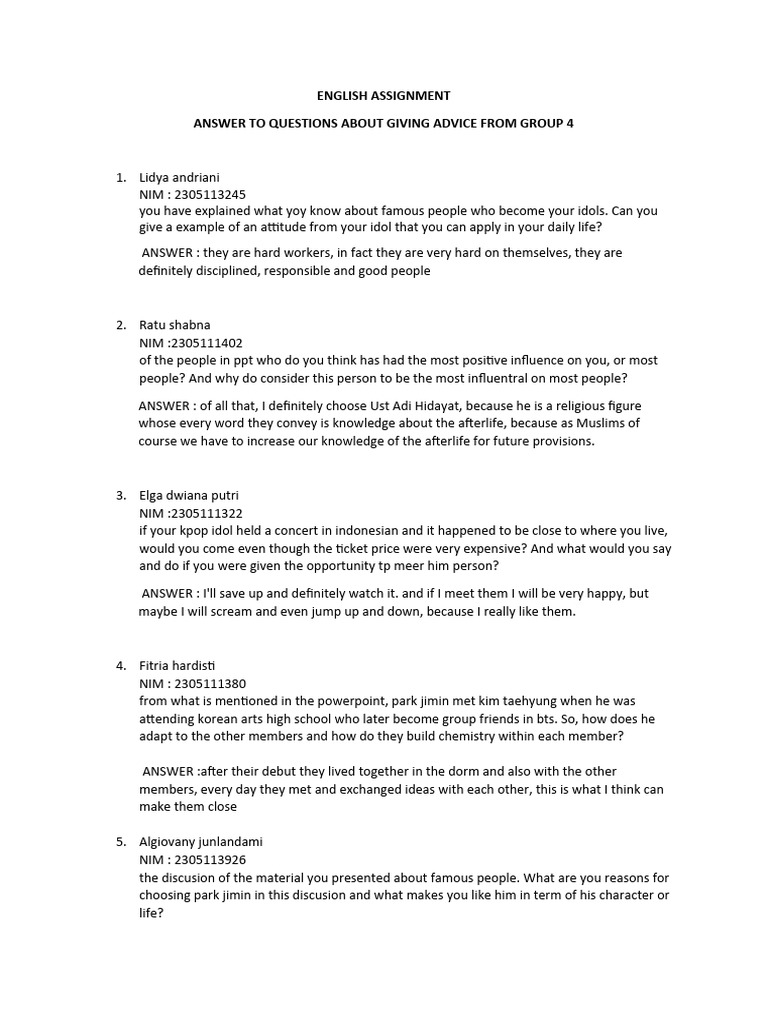 ENGLISH ASSIGNMENT Group 4 23B | PDF | Celebrity