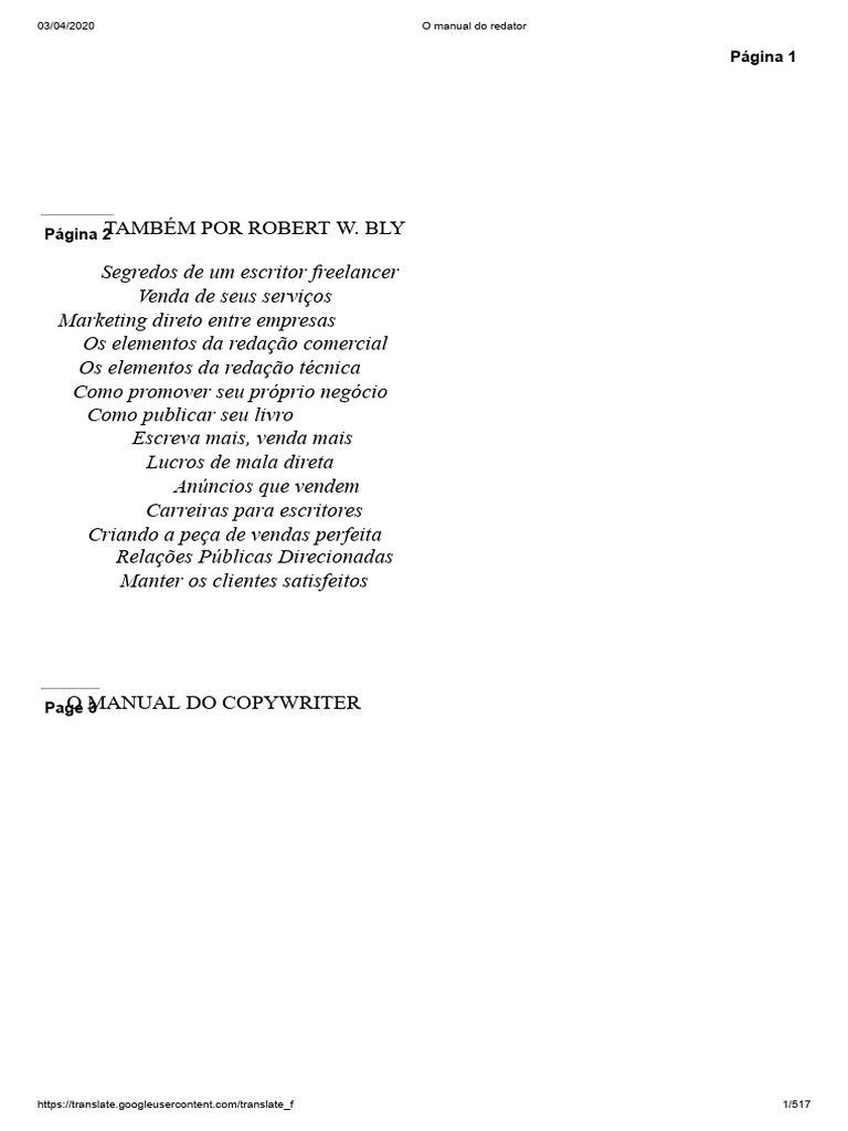 O Manual Do Redator Bob Bly | PDF | Publicidade | Marketing