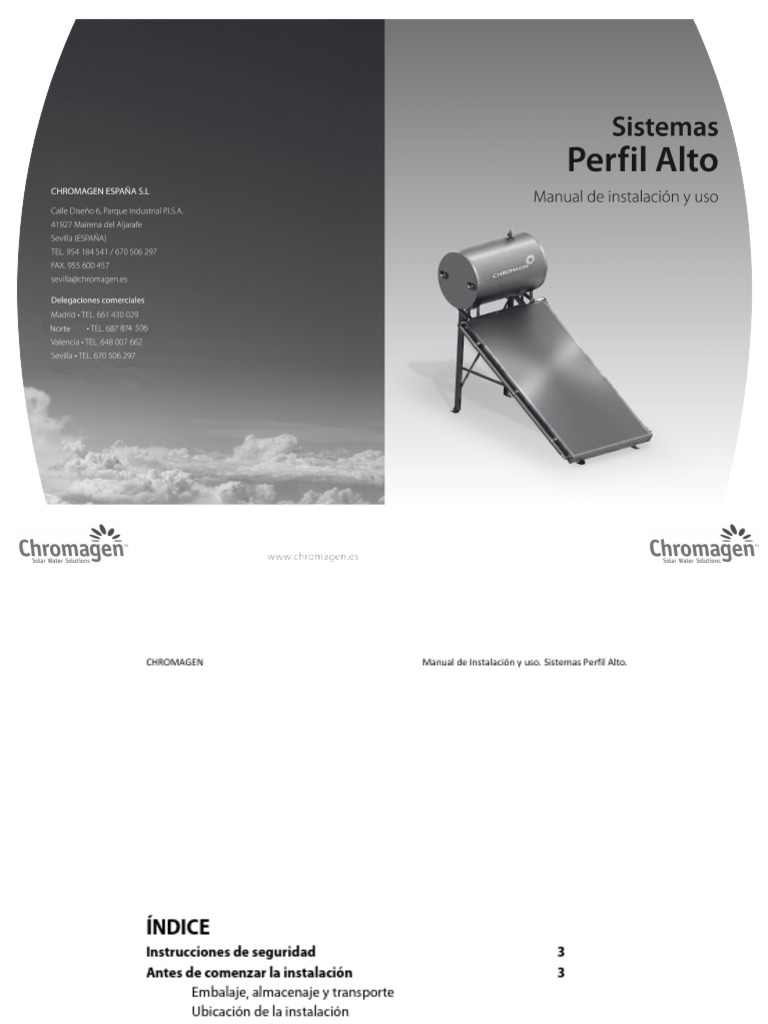 Instalación de Calentador Solar Chromagen | PDF | Tornillo | Energía solar
