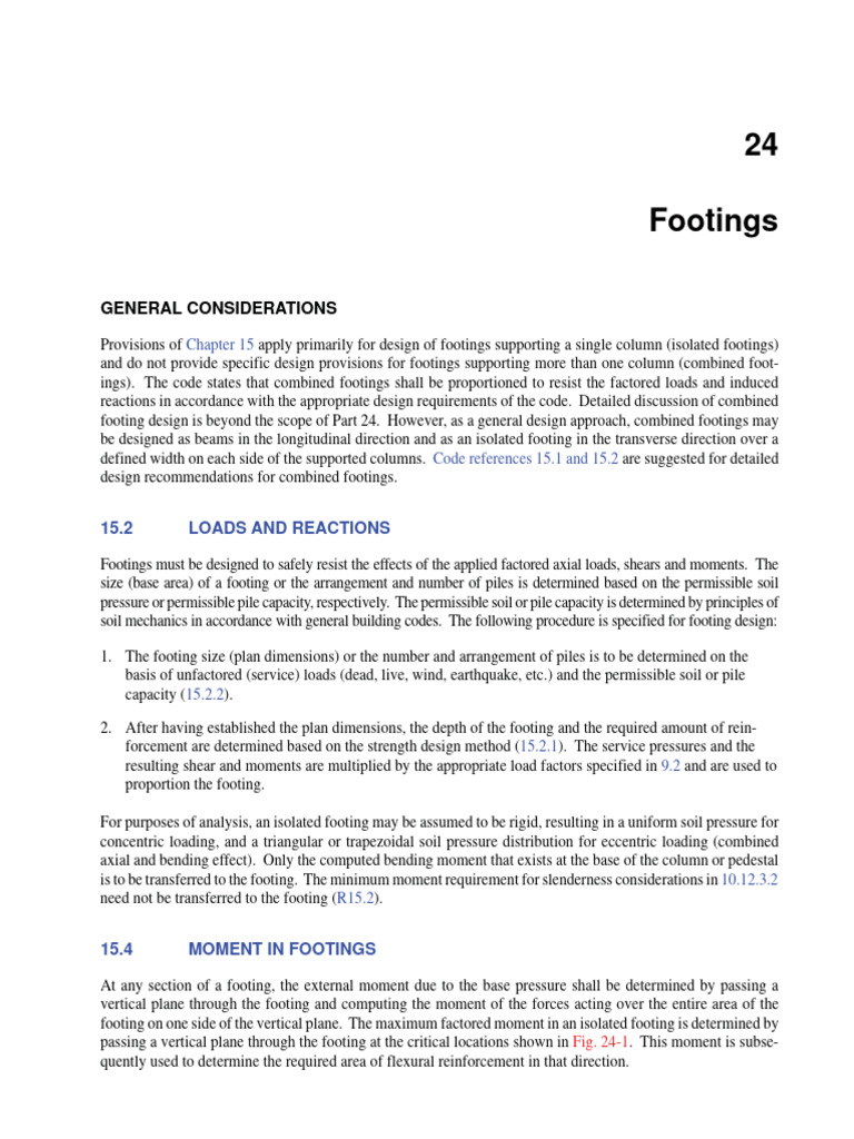 2-Footing Notes On Aci 318pca | PDF | Concrete | Precast Concrete