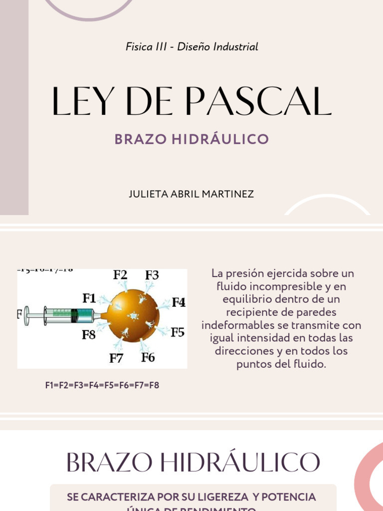 Julieta Martinez - Ley de Pascal | PDF | Ingeniería | Ingeniería mecánica