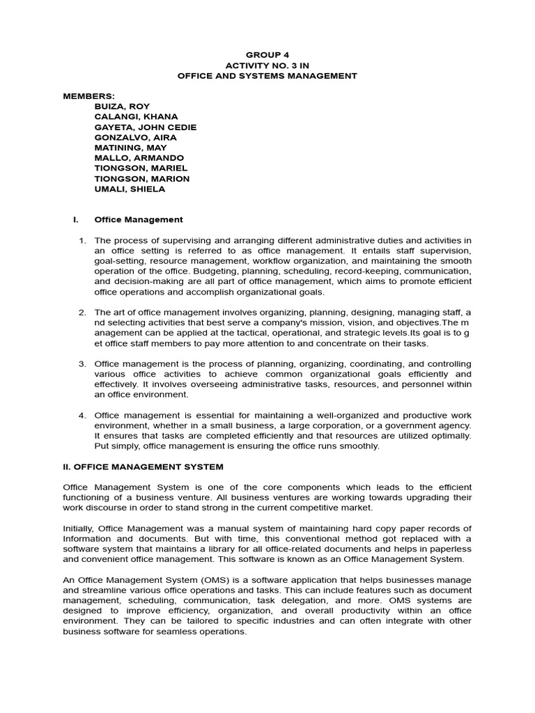Activity No 3 Group 4 Pdf Microsoft Office Microsoft Excel